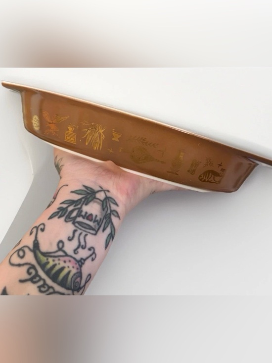Pyrex | Dining | Pyrex Colonial Brown White Milk Glass Divided Dish ...